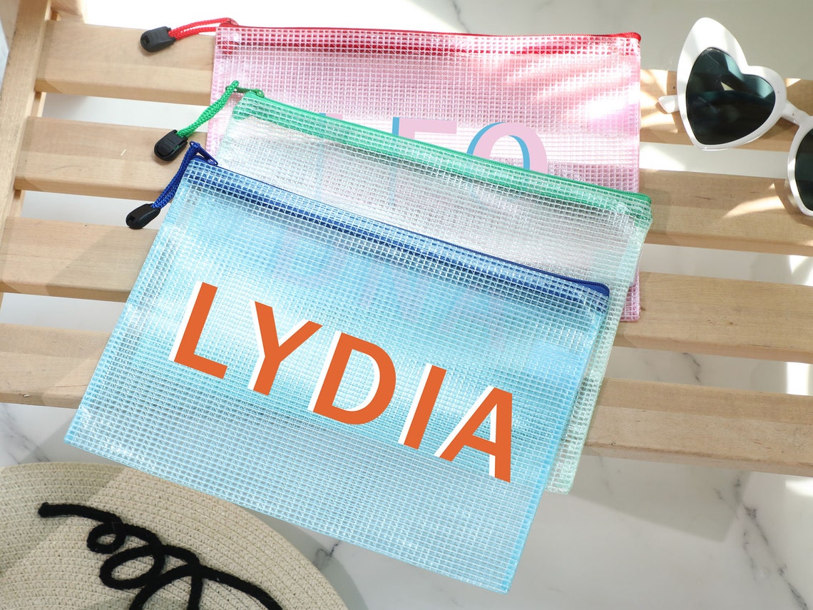 Personalized Name Pool Bag,shadow Monogram Pool Bag,bikini Pouch,water ...
