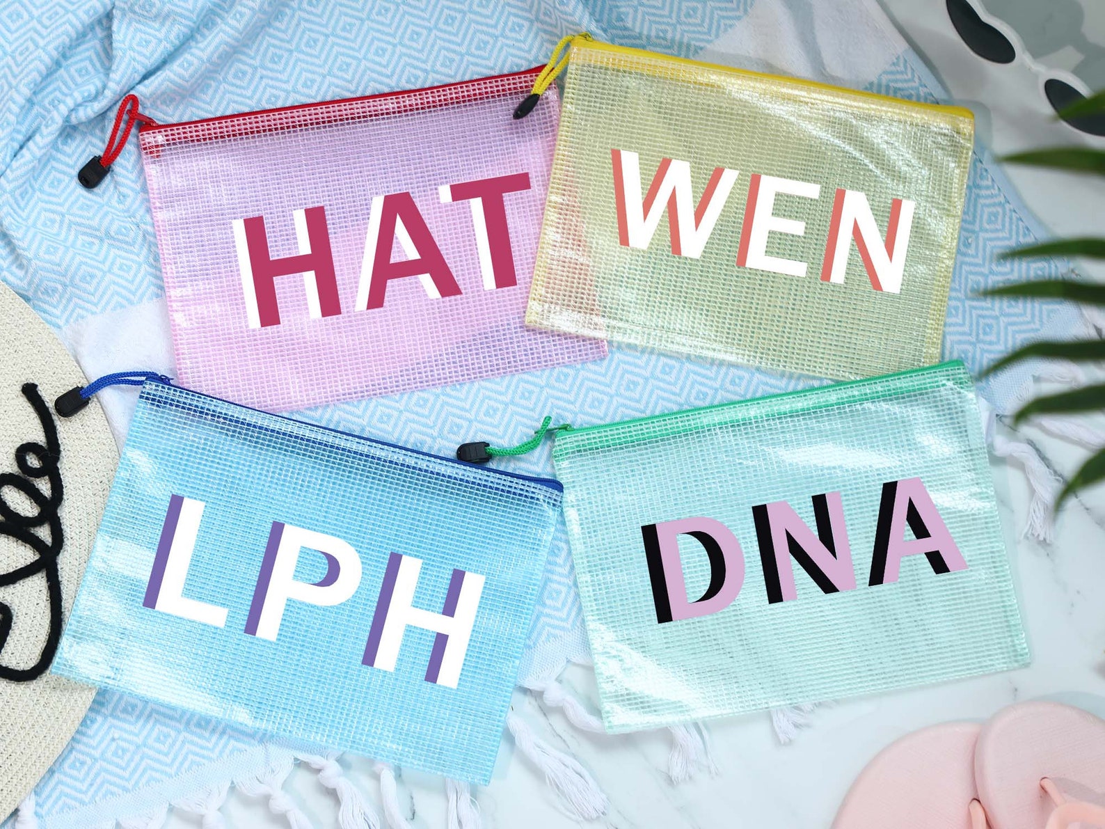 Personalized Name Pool Bag,shadow Monogram Pool Bag,bikini Pouch,water ...