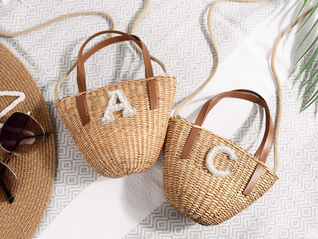 Mini STRAW BAG Handmade With Leather,cute Gift Bag,french Cute Straw ...
