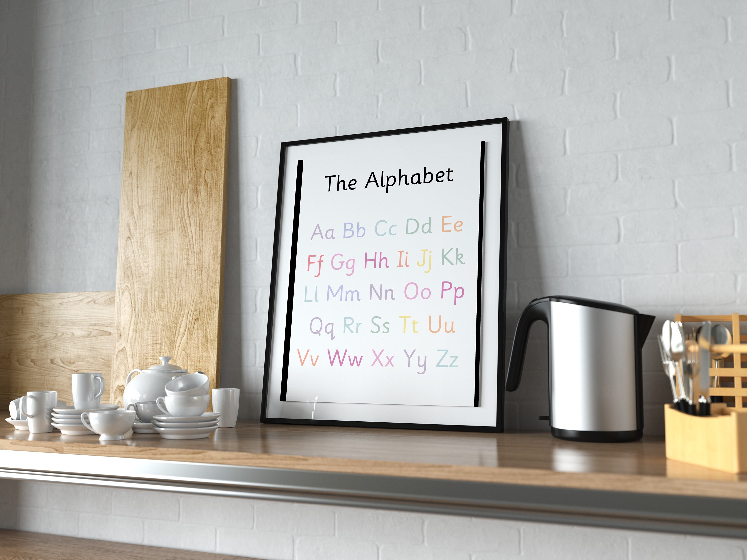 Colorful Alphabet Wall Art, Educational ABC Poster for Kids, Preschool ...