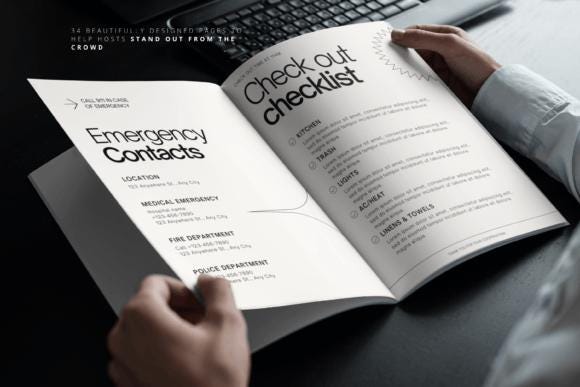 Airbnb Welcome Book & Posters Set Canva Editable Template for Hosts 34 ...