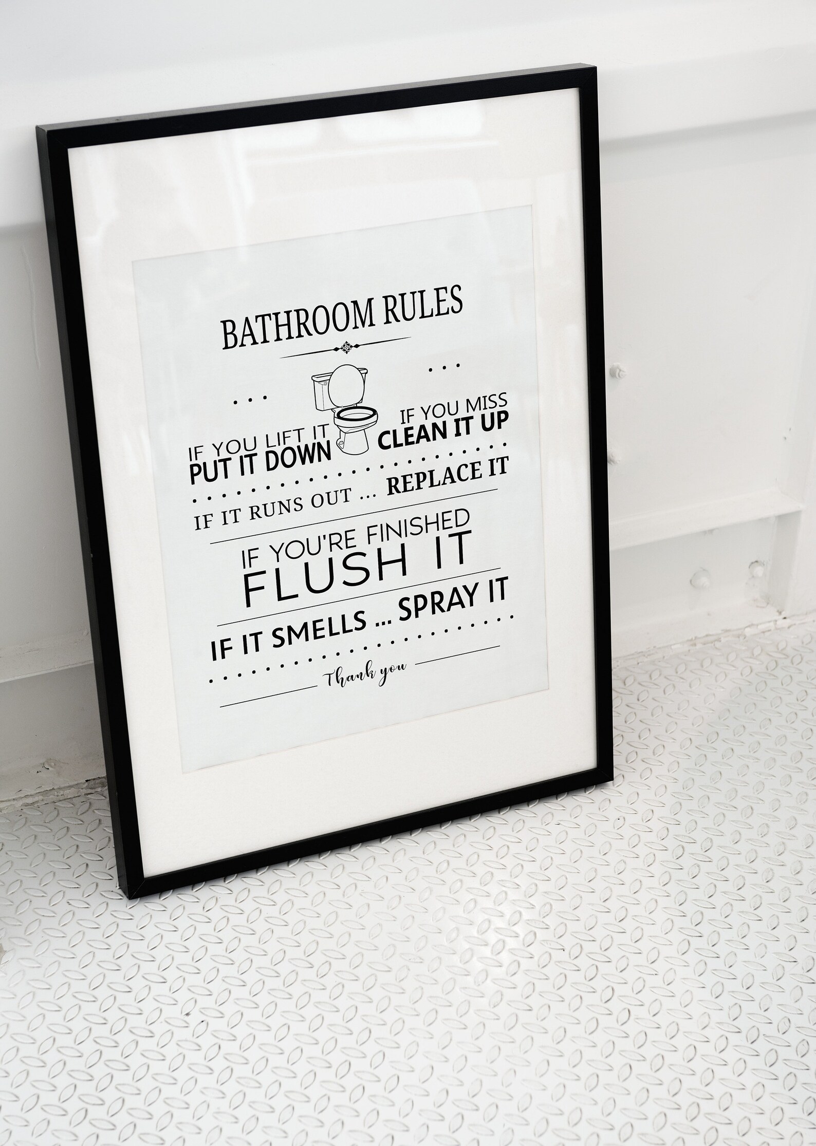 Funny Toilet Rules Print, Above Toilet Loo Sign, Keep Toilet Clean Art ...