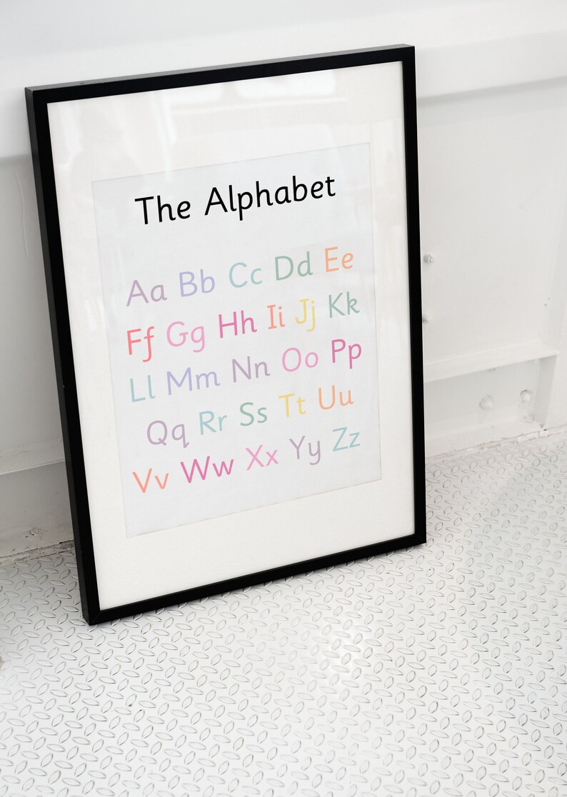 Colorful Alphabet Wall Art, Educational ABC Poster for Kids, Preschool ...