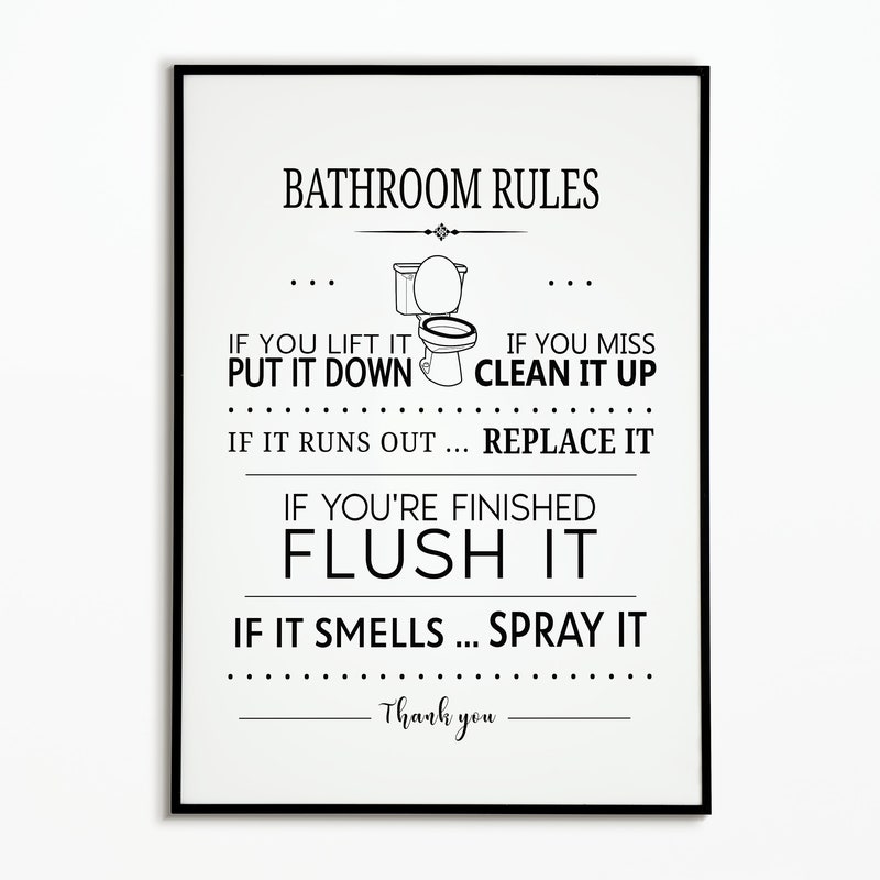 Keep the Toilet Clean Signs - Etsy