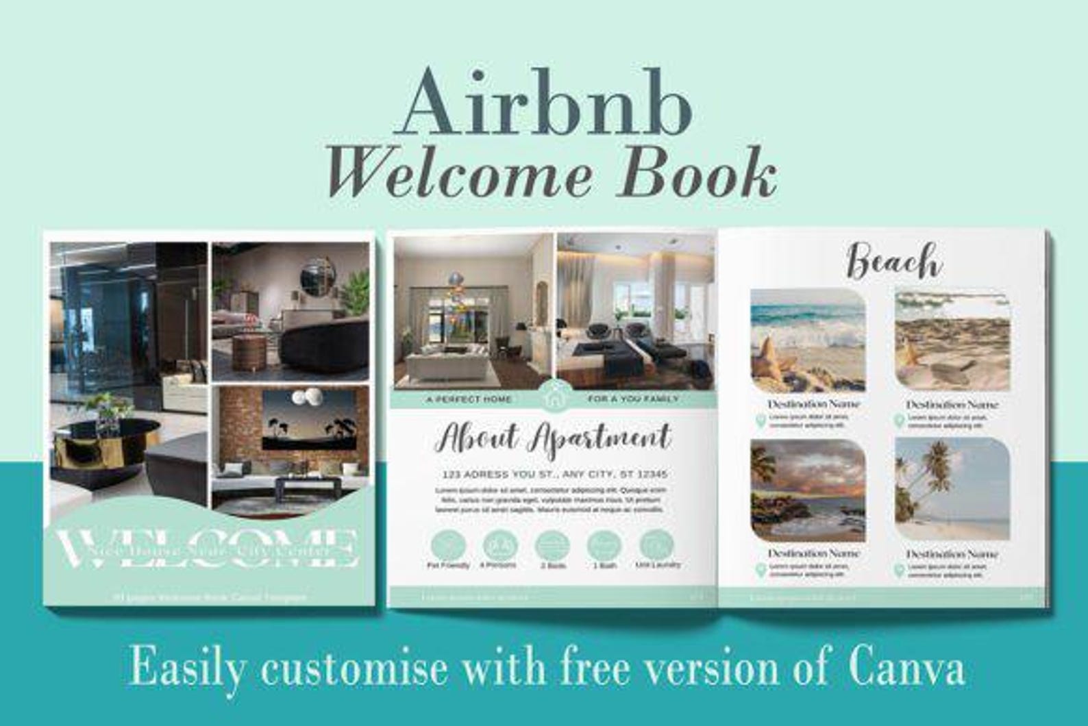 Airbnb Welcome Book Template, Airbnb Welcome Guide Editable in Canva ...