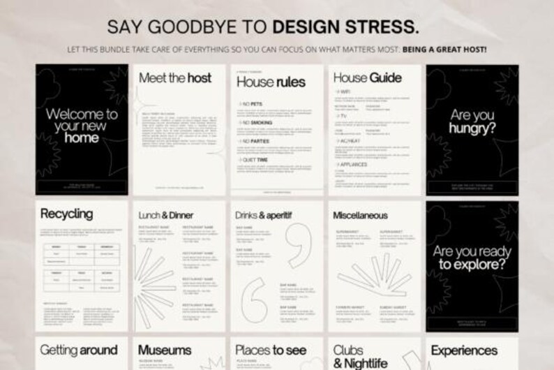 Airbnb Welcome Book & Posters Set Canva Editable Template for Hosts 34 ...