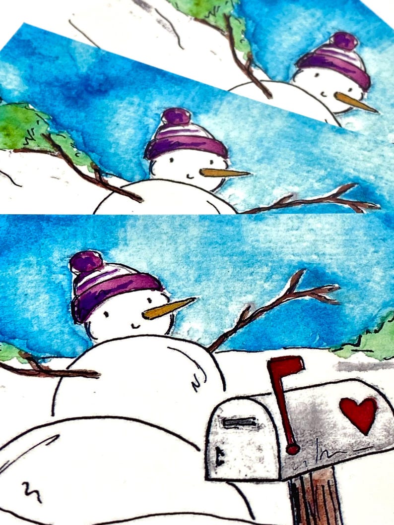 USPS Mail Carrier Thank You Postcard Pack of 50 - Snowman With Mailbox ...