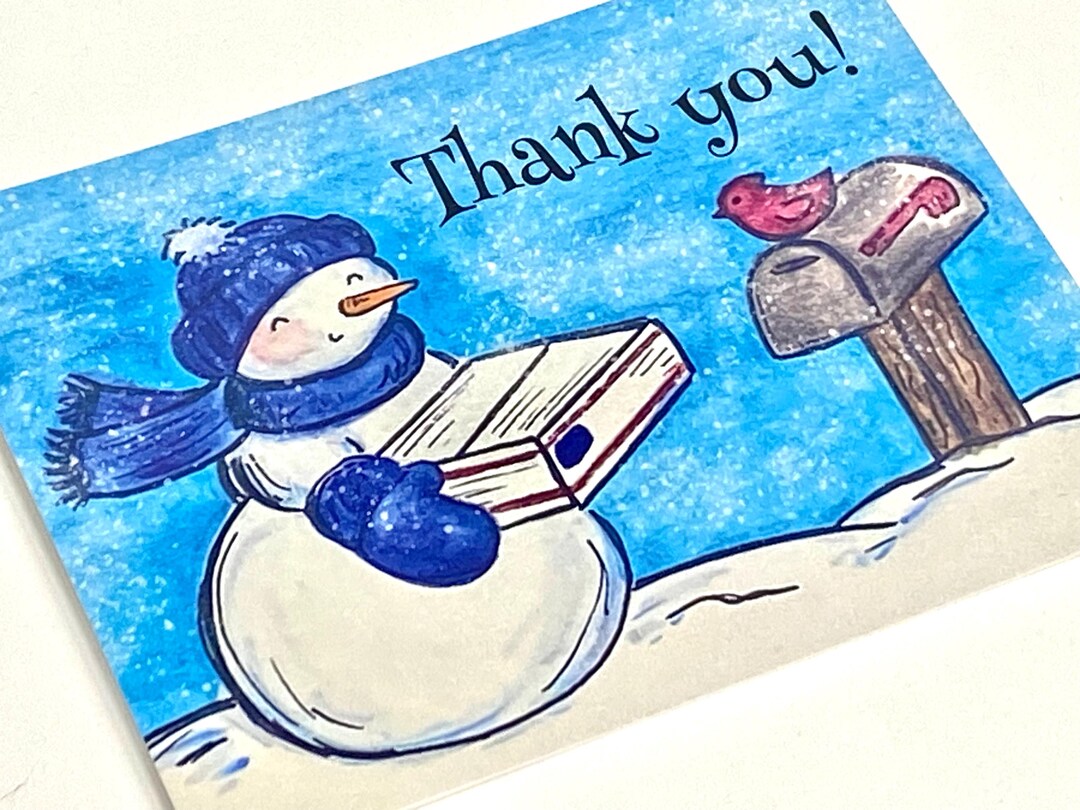 USPS Mail Carrier Thank You Postcard Pack of 50 - Priority Snowman - Etsy