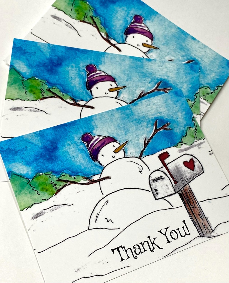 USPS Mail Carrier Thank You Postcard Pack of 50 - Snowman With Mailbox ...