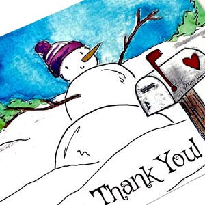 USPS Mail Carrier Thank You Postcard Pack of 50 - Snowman With Mailbox ...