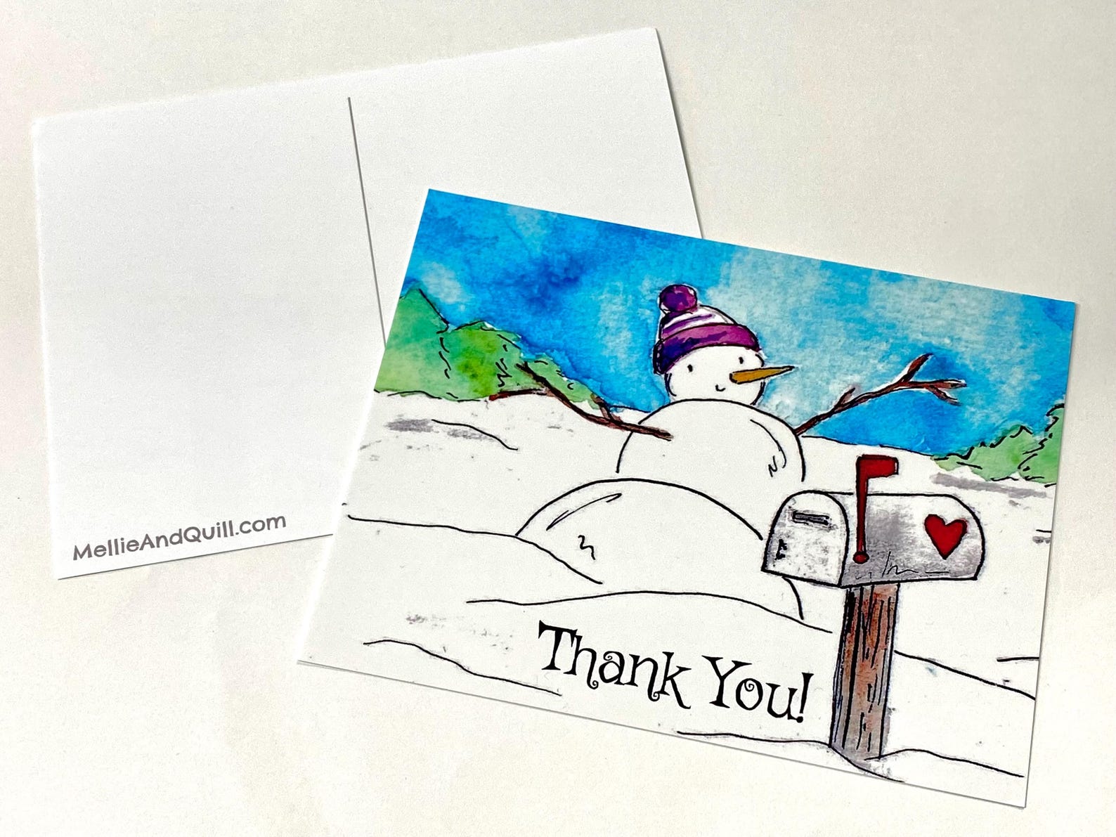 USPS Mail Carrier Thank You Postcard Pack of 50 - Snowman With Mailbox ...