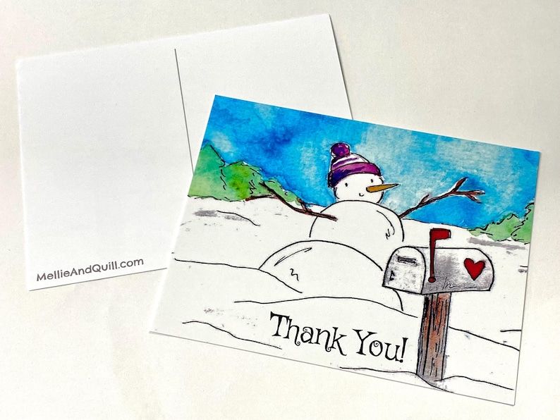 USPS Mail Carrier Thank You Postcard Pack of 50 - Snowman With Mailbox ...