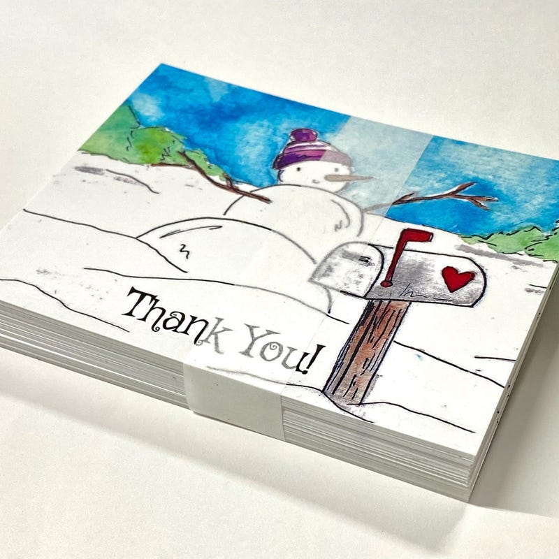 Snowman Thank You - Etsy