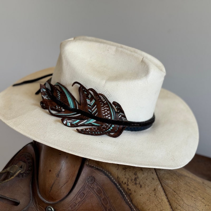 Feather Cowboy Hat Band - Etsy