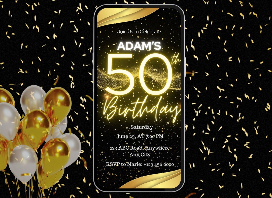 Editable Birthday E-invites, Birthday Electronic Template, Digital ...