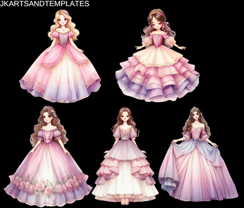 Princess PNG and JPEG Files | Transparent Background | 42 Designs ...
