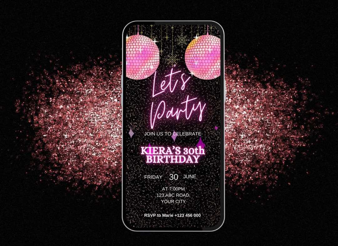 Editable Birthday E-invites, Birthday Electronic Template, Digital ...