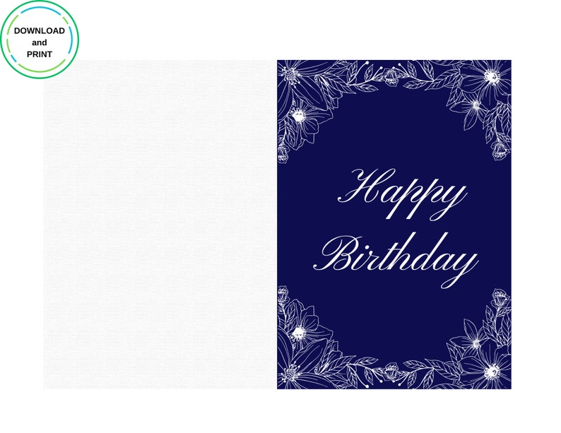 Happy Birthday Card, HBD Card, Printable Card, Instant Download, Simple ...