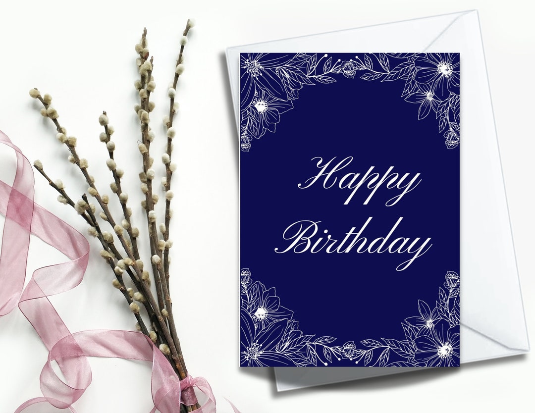 Happy Birthday Card, HBD Card, Printable Card, Instant Download, Simple ...