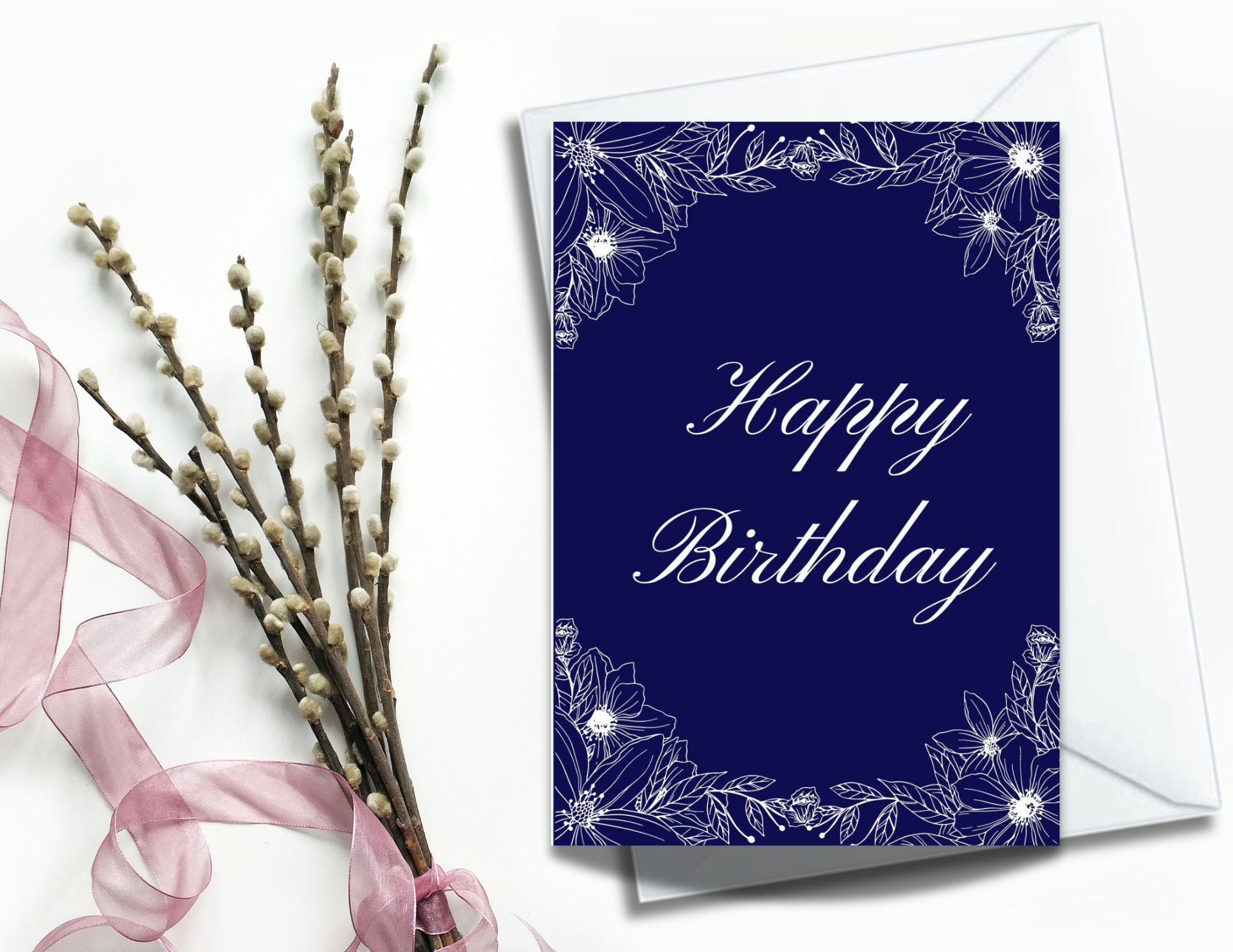 Happy Birthday Card, HBD Card, Printable Card, Instant Download, Simple ...