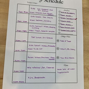 Daily Schedule, Simple Schedule, Planner, Block Schedule, Productivity ...