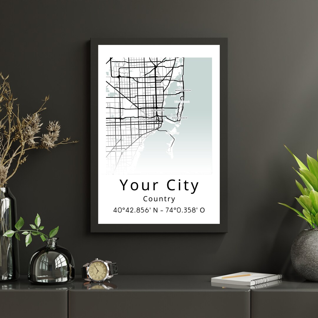 Custom Physical City Map - Etsy