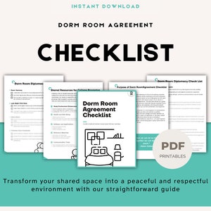 College Dorm Room Agreement Checklist Printable College Roommate ...