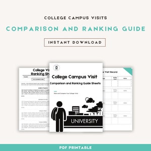 College Visit Comparison and Ranking Sheetcampus Tour Guide College ...