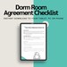 College Dorm Room Agreement Checklist Printable College Roommate ...
