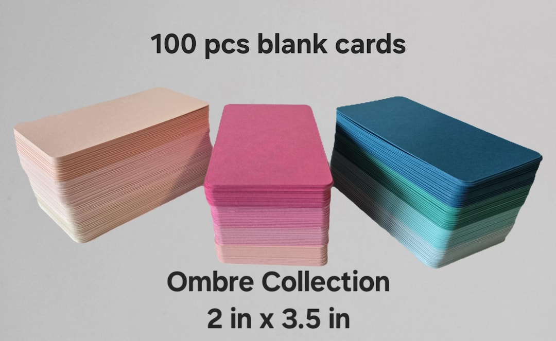 100 Pcs Blank Cards, Note Cards, Ombre Colors, Gift Tags, Stationery, 2 ...