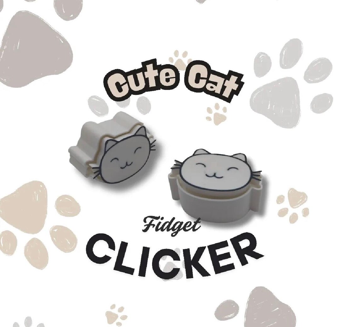 3D Printed Cat Fidget Clicker: Stress Relief Desk Toy - Etsy