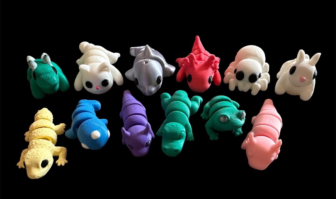 Micro Fidget Animals, Cute Fidget Mini Animals, 3D Printed Flexi Desk ...