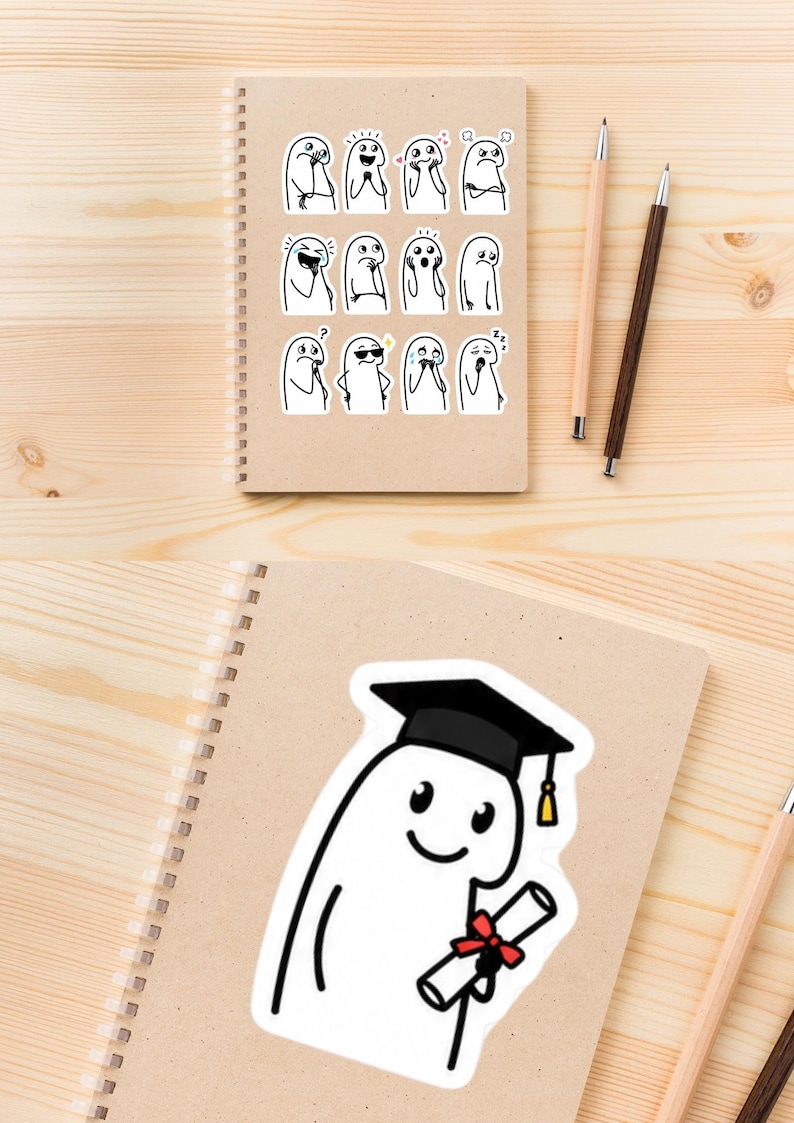Stick Man Emotions Graduation Sticker Bundle | Kawaii PNG Files ...