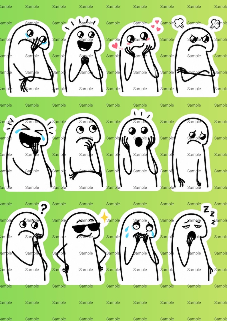 Stick Man Emotions Graduation Sticker Bundle | Kawaii PNG Files ...