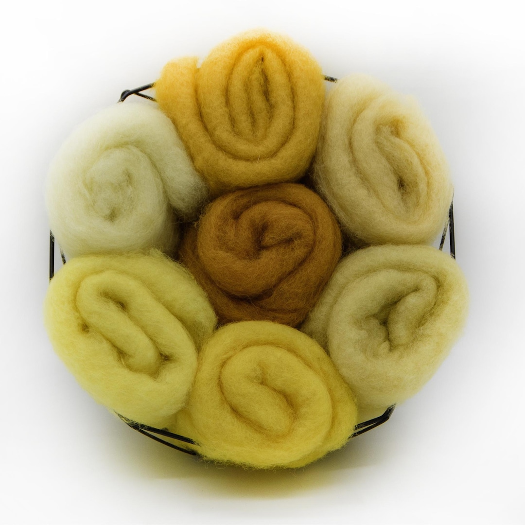 Yellow Wool Felting Fiber – One Ounce (30g) for Needle Felting ...