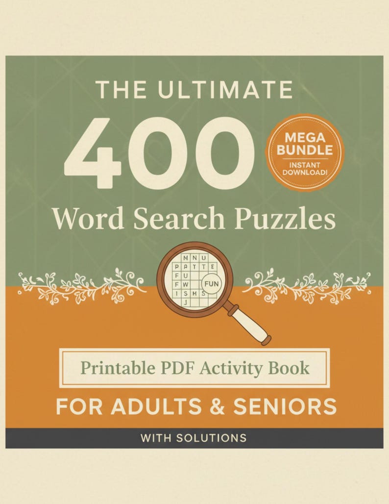 400 Large Print Word Search Puzzles for Adults (PDF Download) - Etsy