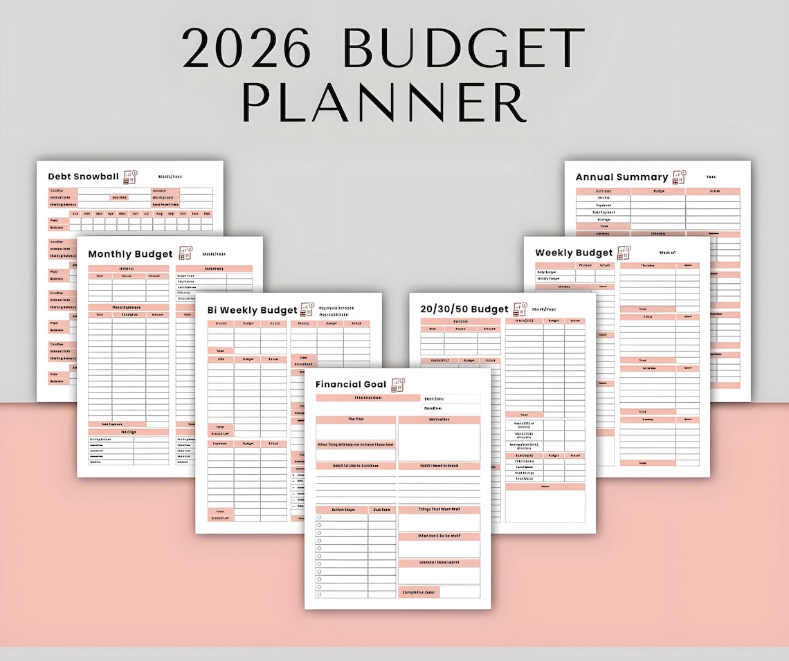 2026 Budget Planner Printable, Editable Daily Weekly Monthly (digital ...