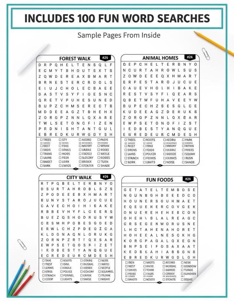 Kids Word Search Puzzle Book: Fun Educational Vocabulary for Classroom ...