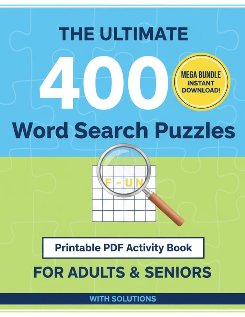 400 Large Print Word Search Puzzles for Adults (PDF Download) - Etsy