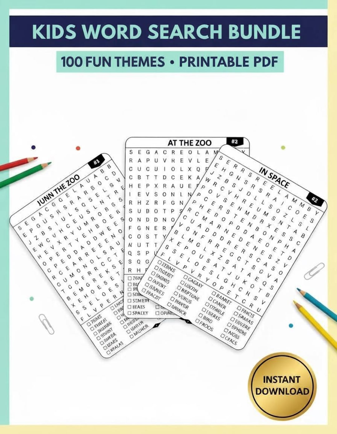 Kids Word Search Puzzle Book: Fun Educational Vocabulary for Classroom ...