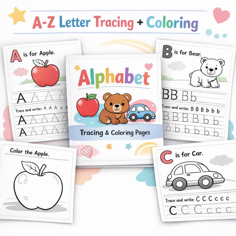Preschool ABC, Alphabet Tracing , Numbers Workbook Printable (120 Pages ...