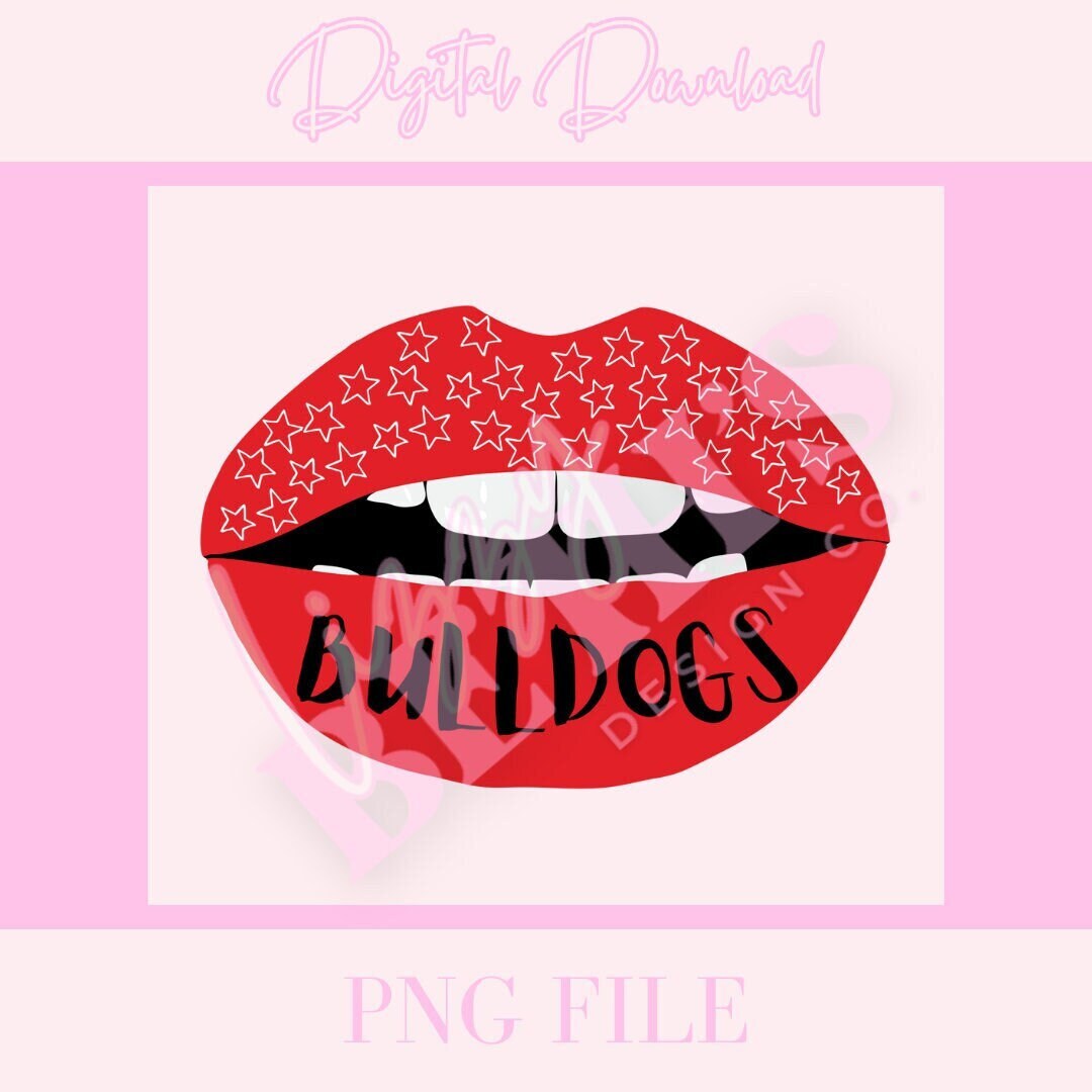 Georgia Bulldogs PNG | Bulldog Preppy Lips PNG | PNG Shirt Design ...