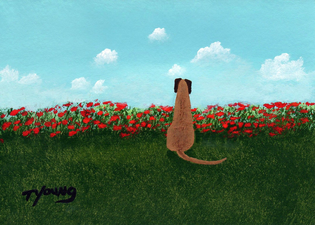 Fawn Great Dane Dog Modern Folk Art PRINT of Todd Young Painting ...