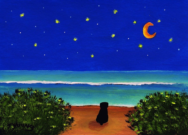 Rottweiler Dog STARRY SHORE Art Print by Todd Young Paintnig - Etsy