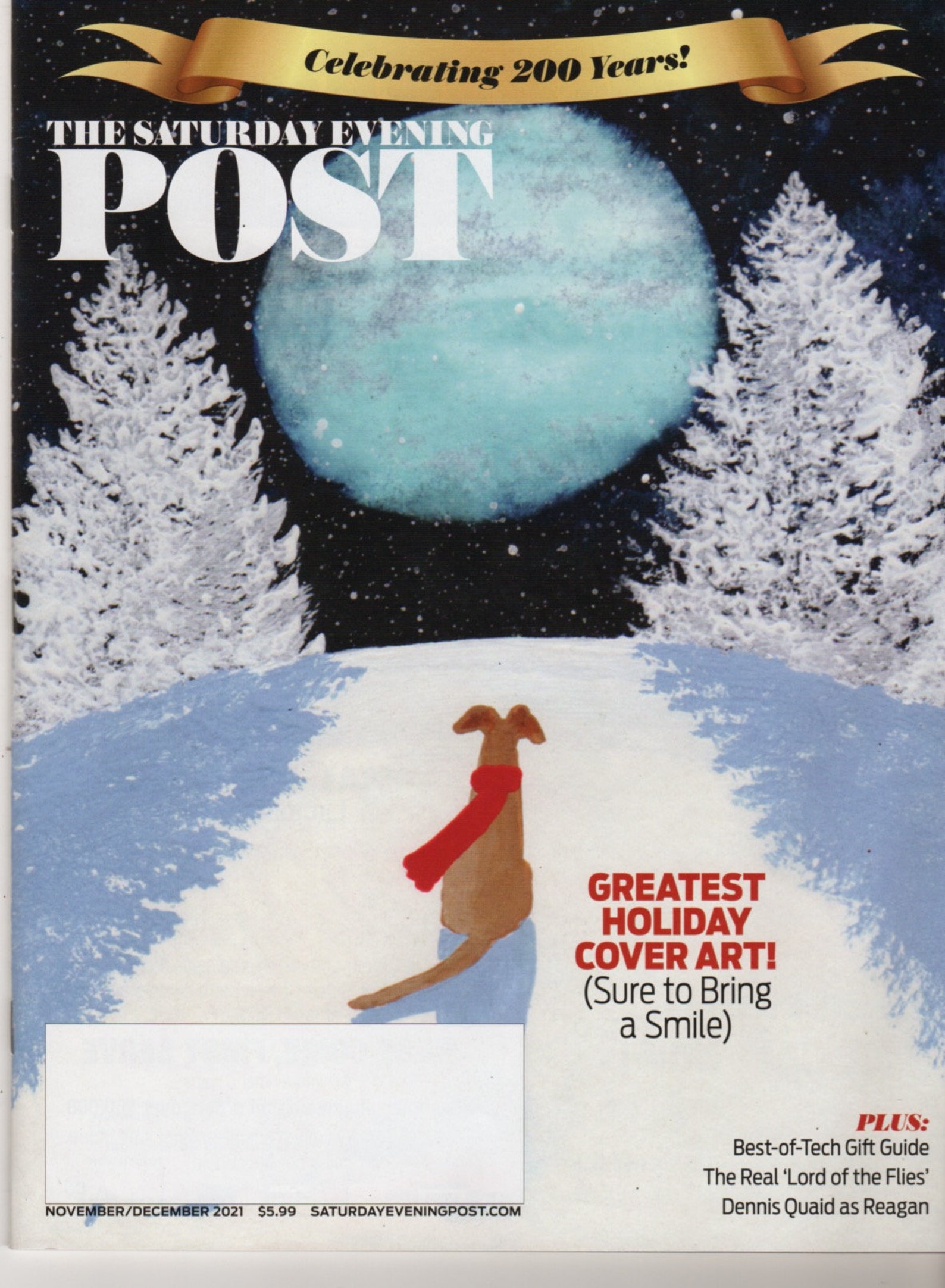 Fawn Greyhound Dog Winter Folk Art PRINT of Todd Young Painting WINTER ...