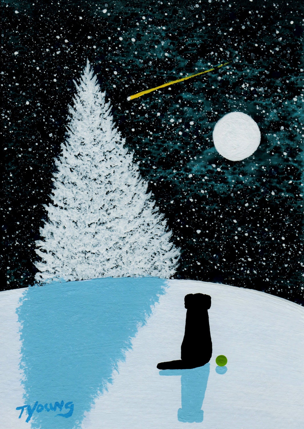 Home Décor Black Lab MOON AND STARS limited edition reproduction art ...