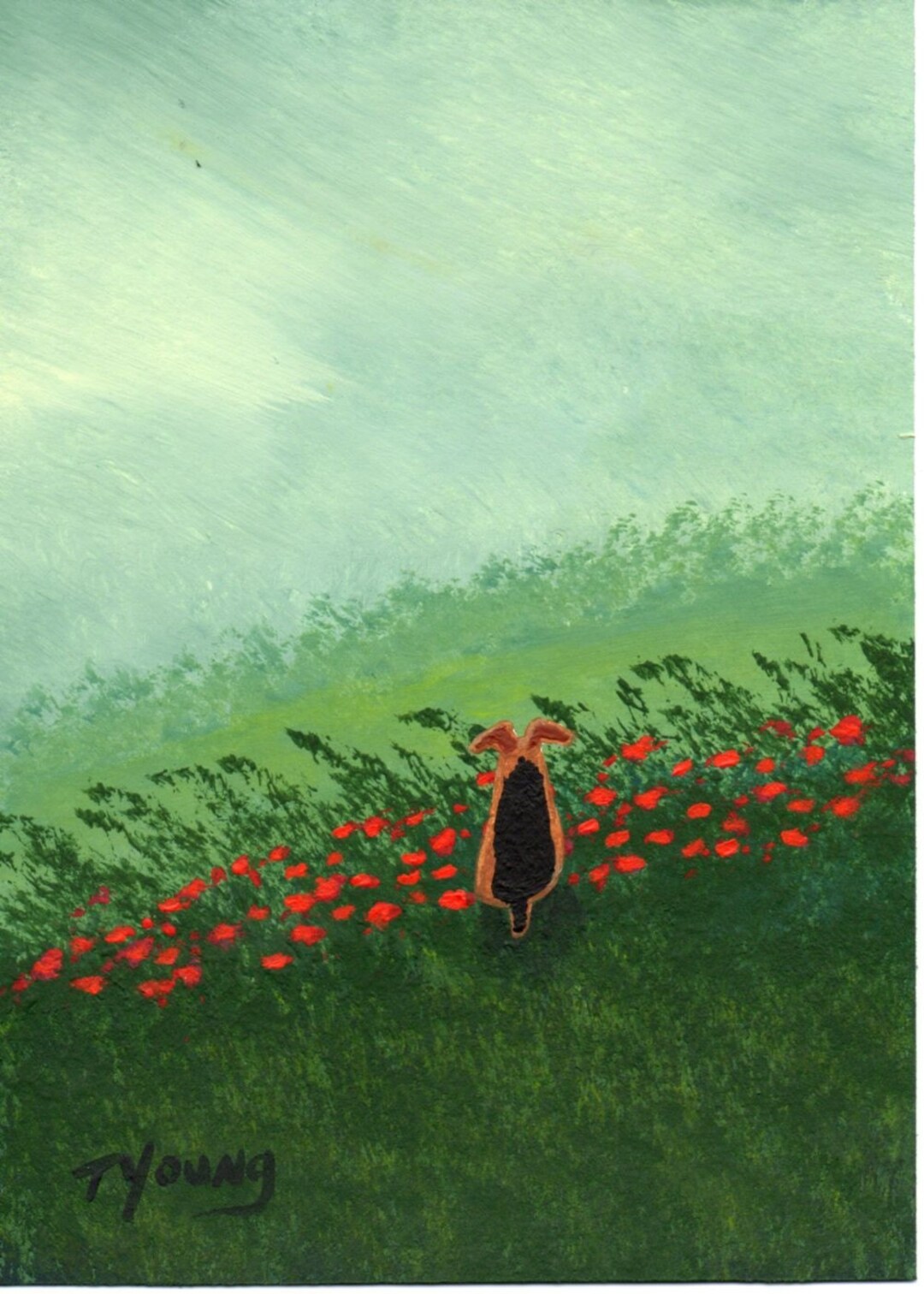 Welsh Terrier Welshie Airedale Dog Art Print WILD POPPIES by Todd Young ...