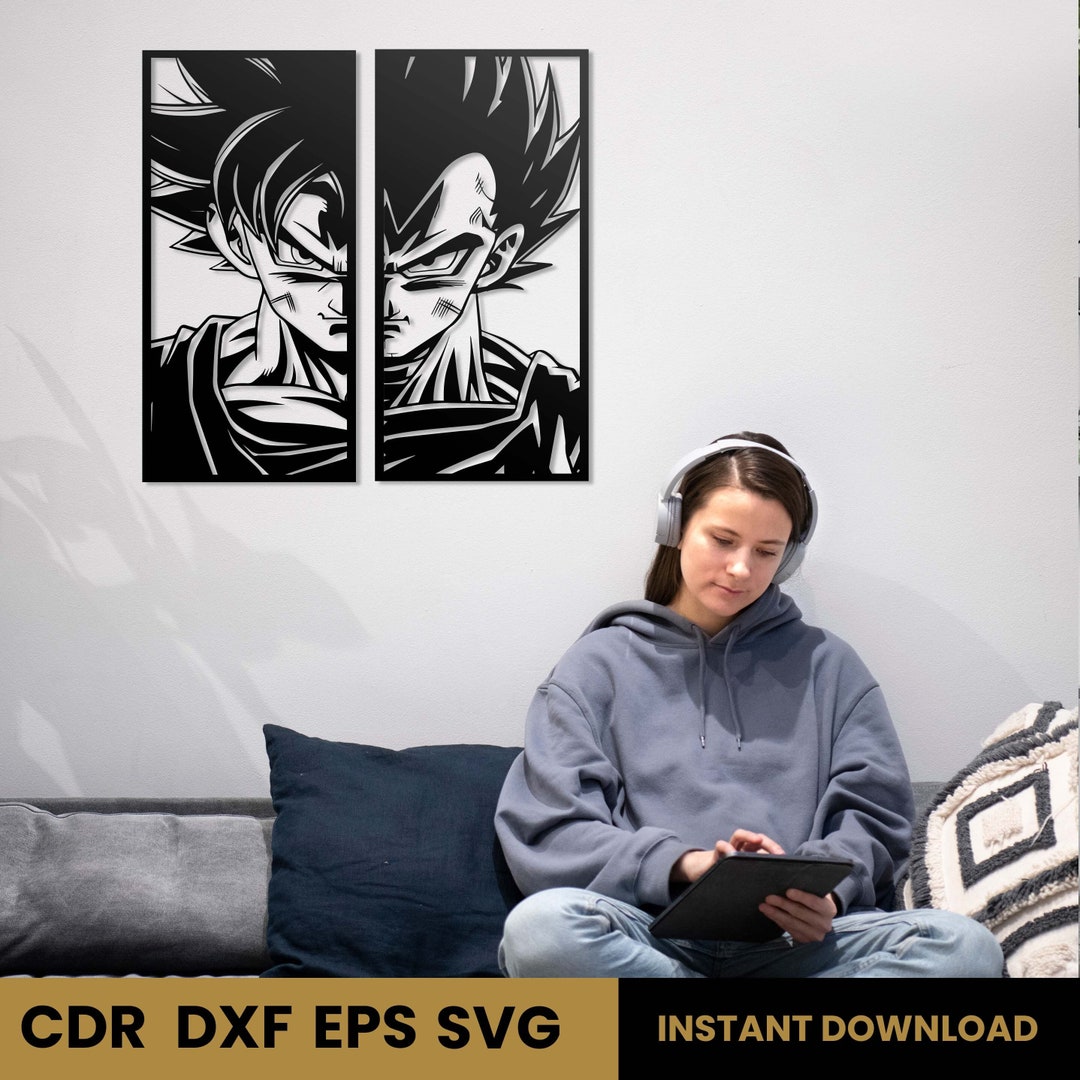 Buy Goku&vegeta DBZ Wall Decoration, Digital File for Laser and Cnc ...