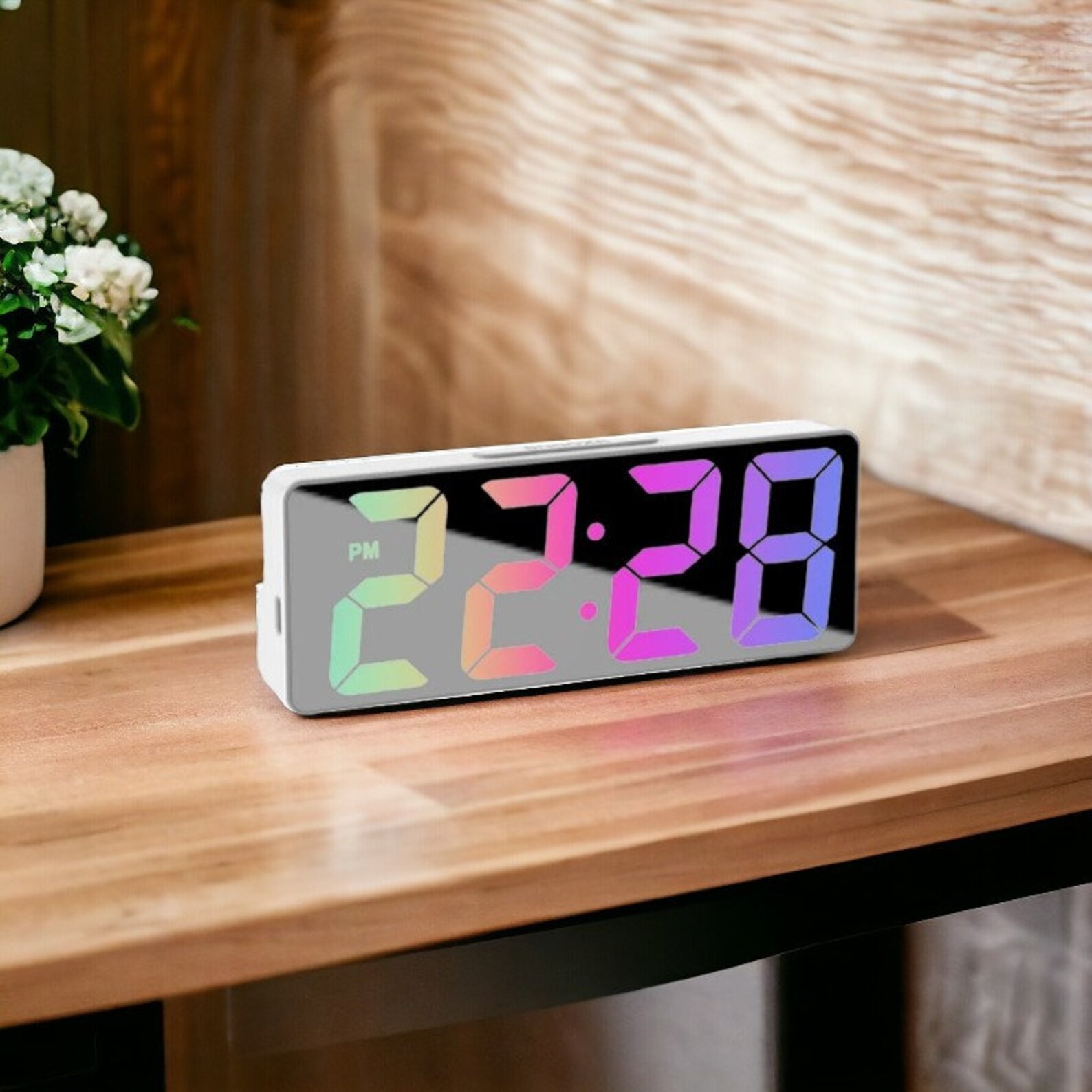 Mirror Clock Digital Clock Alarm LED Clock Bedside Clock Table Clock ...