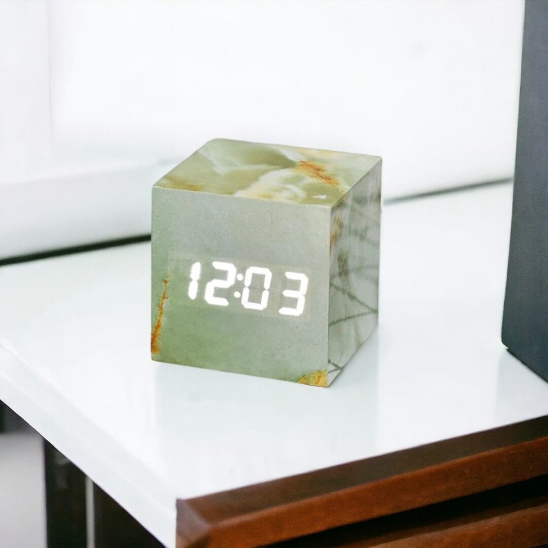 Morning Alarm Clock Wooden Alarm Clock Square Clock Wooden Clock Night ...